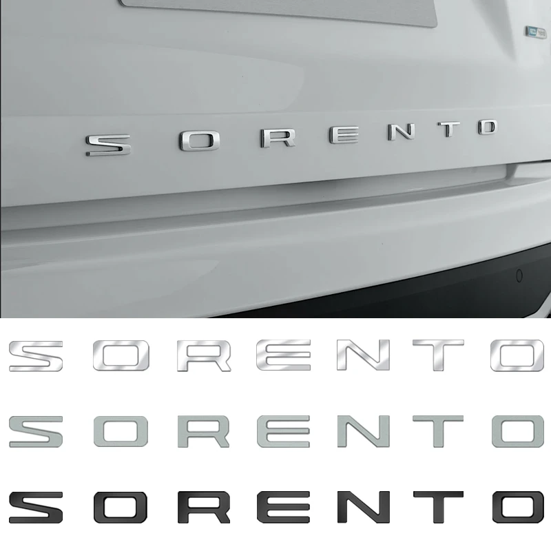 Car Exterior 3D Letter Emblem for KIA SORENTO Logo Rear Trunk Body ...