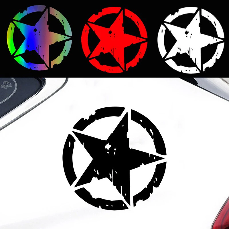 12-12cm-Five-Pointed-Stars-Car-Stickers-Reflective-Automotive ...