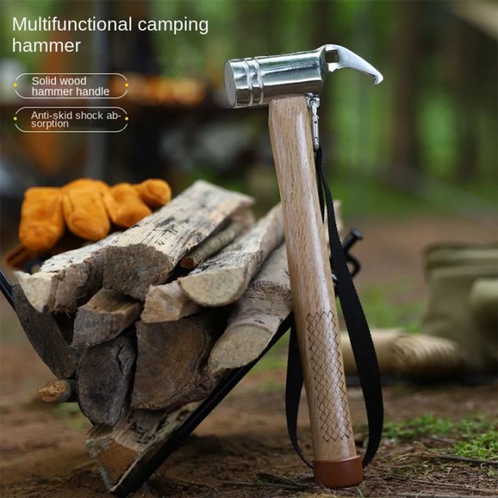 1pc-Multifunctional-Steel-Camping-Hammer-Portable-Wood-Handle-Ground ...