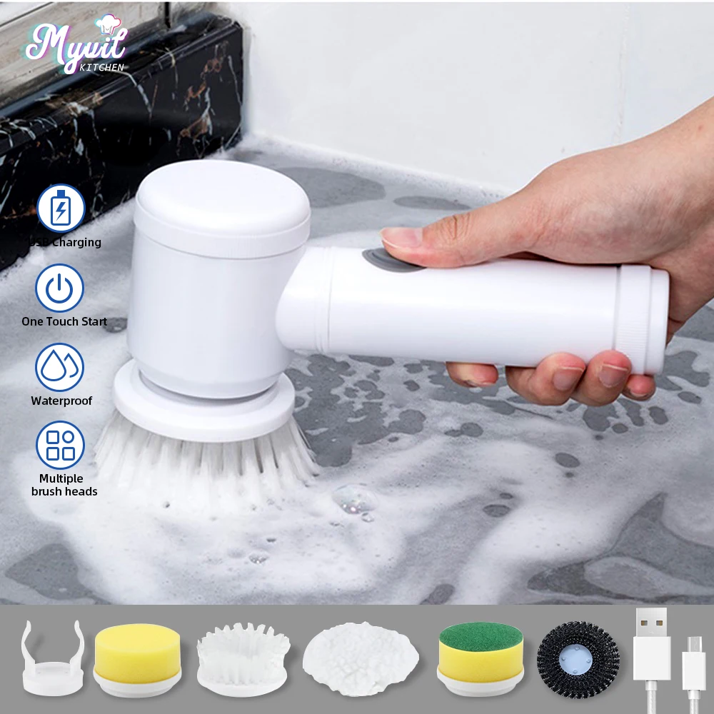 Electric-Cordless-Kitchen-Cleaning-Brush-360-Degree-Rotating-Brush ...