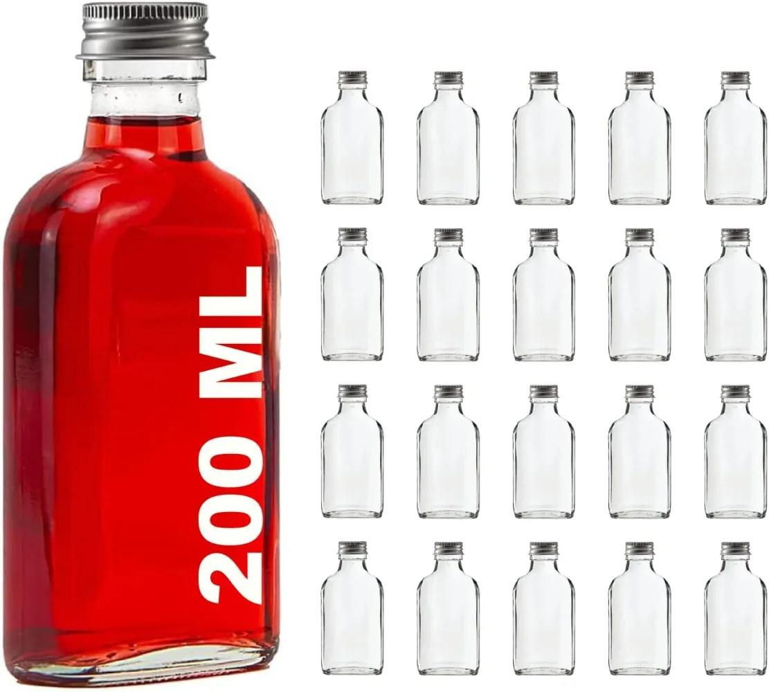 200ml-Glass-Flask-Bottles-with-Screw-Tops-8Pcs-Reusable-Twist-Off-Lids ...