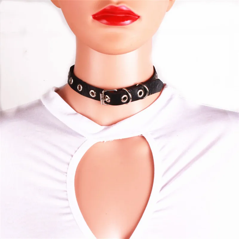 Nightclub Cosplay Harajuku Punk Rock Gothic Collar Choker Sexy PU ...