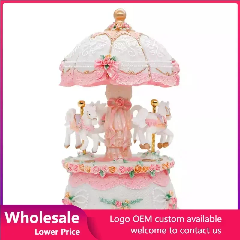 LED-Carousel-Music-Box-LED-Light-Resin-Rotating-Mini-Music-Box-Kids ...