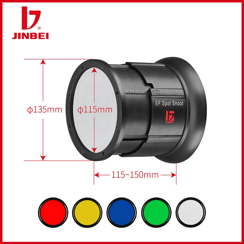 JINBEI EF-LED Focalize Spot Snoot 10~40 Degree Zoomable Art Special ...