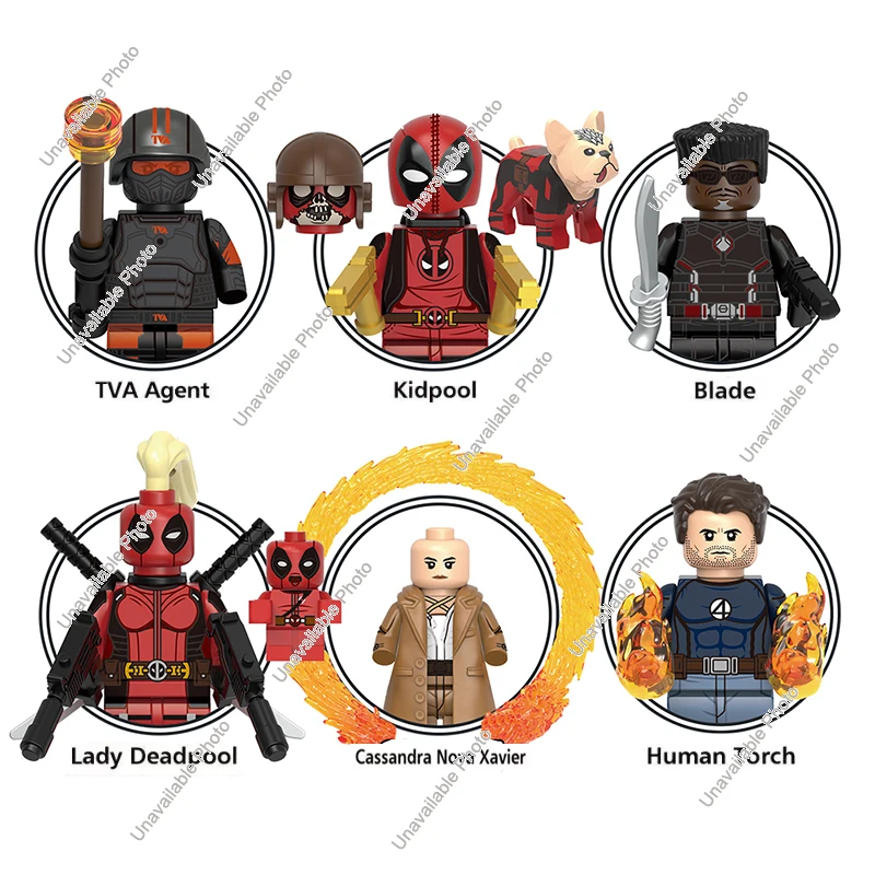 Lady-Deadpool-Action-Figures-Blocks-Kidpool-Agente-de-TVA-Tocha-Humana ...