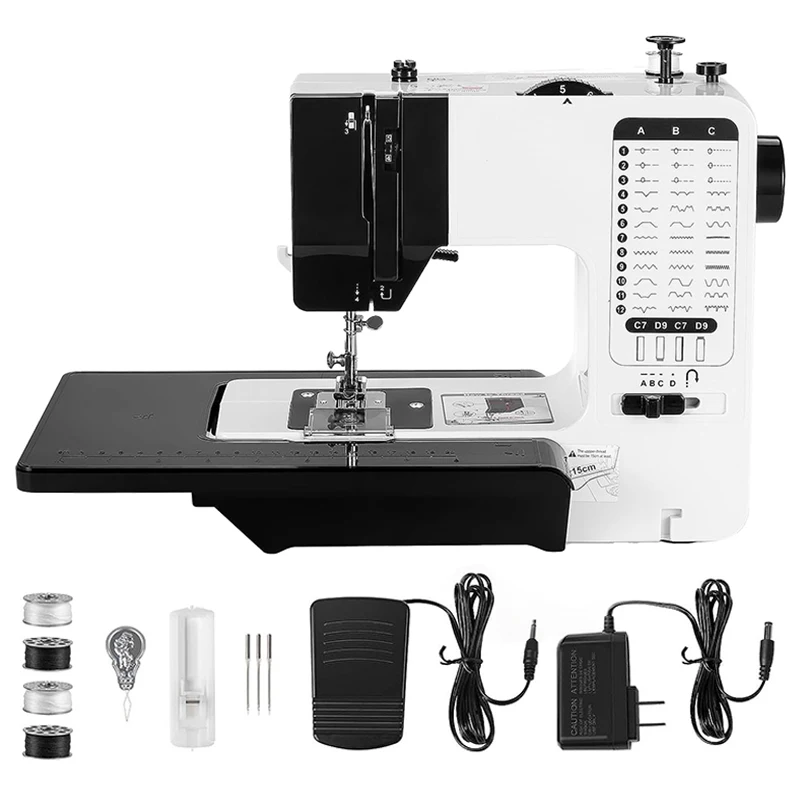 Portable-Sewing-Machine-Mini-Handy-Replaceable-Presser-Foot-38-Stitches ...