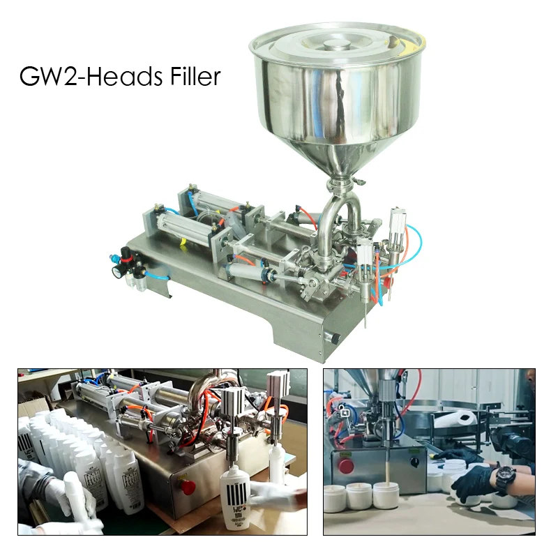 25-250ml GW-2 heads filling machine semi-automatic cream filler ...