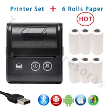 Wireless Mini Thermal Printers Portable Receipt Printer Thermal BT 58mm ...