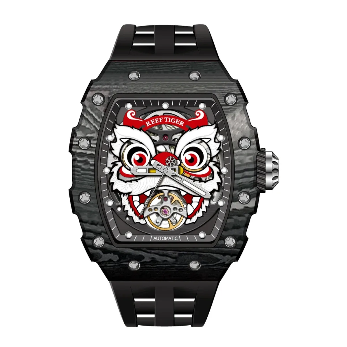 Reef-Tiger-Men-Automatic-Watch-42-2mm-Tonneau-Mechanical-Wristwatch ...