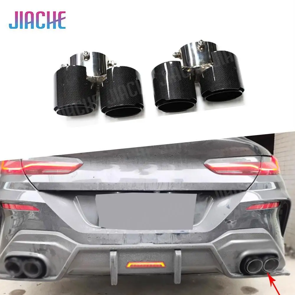 Dual-Out-Exhaust-Tip-Carbon-Fiber-Muffler-Tip-Tailpipe-for-BMW-8-Series ...