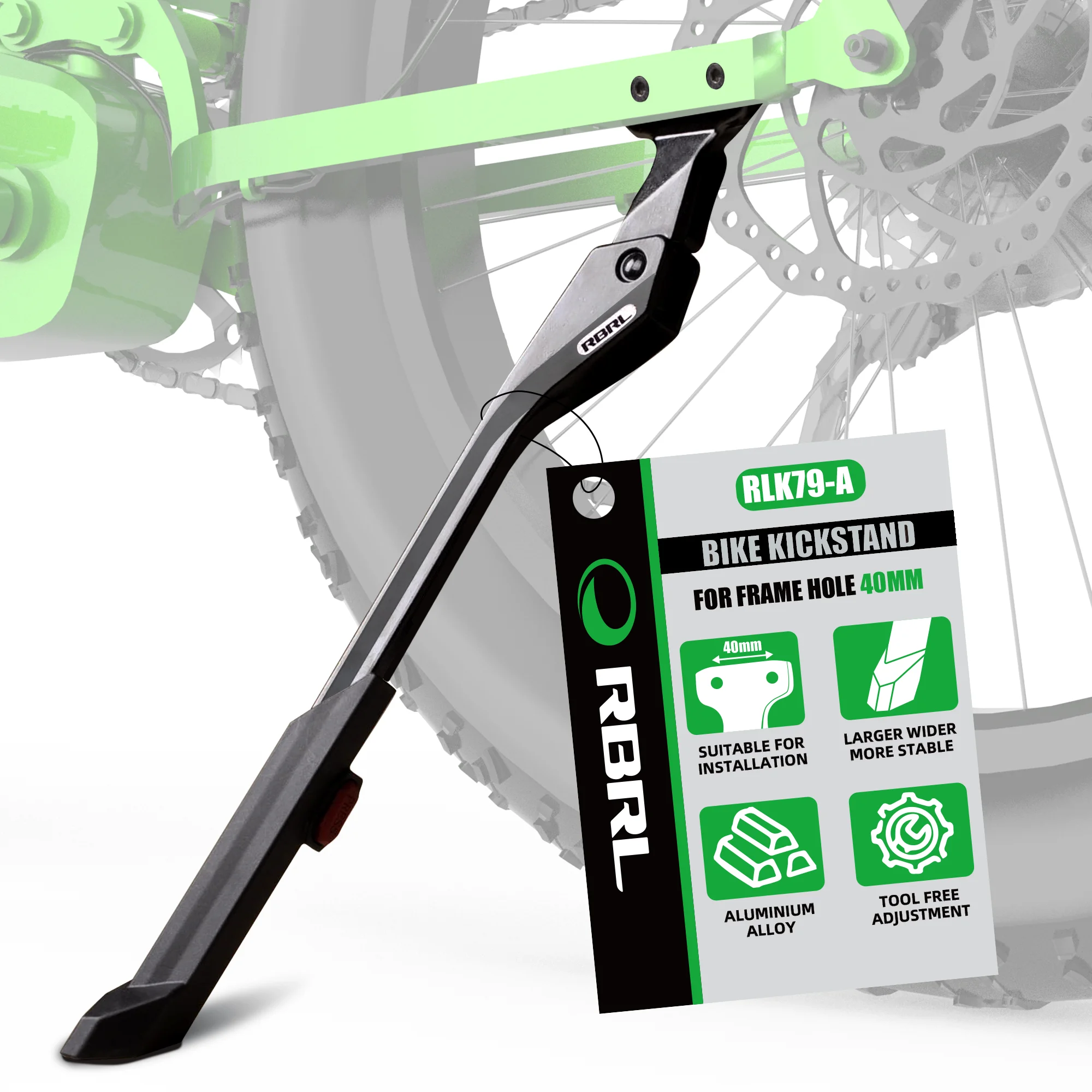 RBRL Adjustable Bicycle Kickstand Electric Bike Kickstand Durable Bike ...