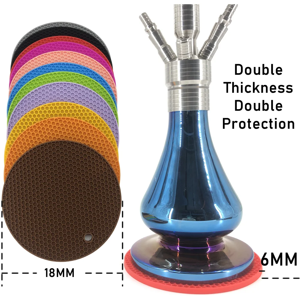 18cm Thickness 6mm Round Honeycomb Narguile Hookah Silicone Mat Shisha ...