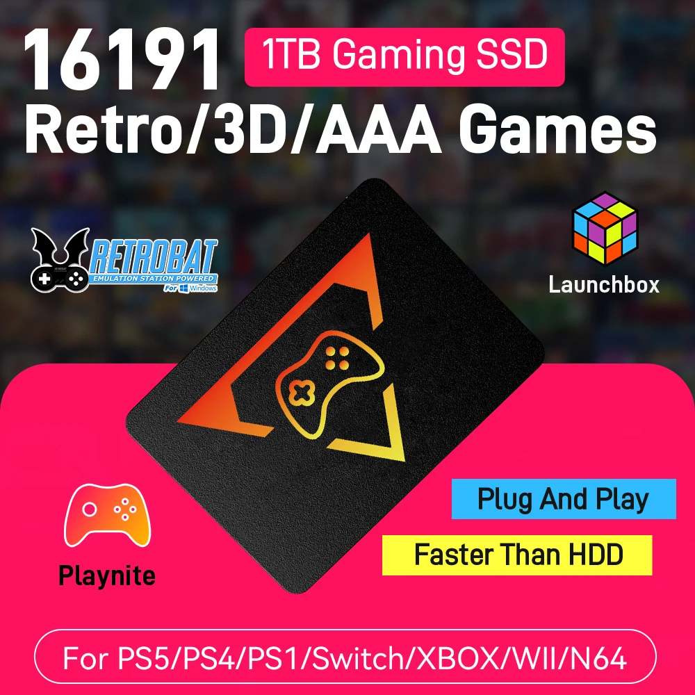 Game SSD With 16191 PC/Retro Games Emulators For PS5/PS4/Switch/XBOX ...