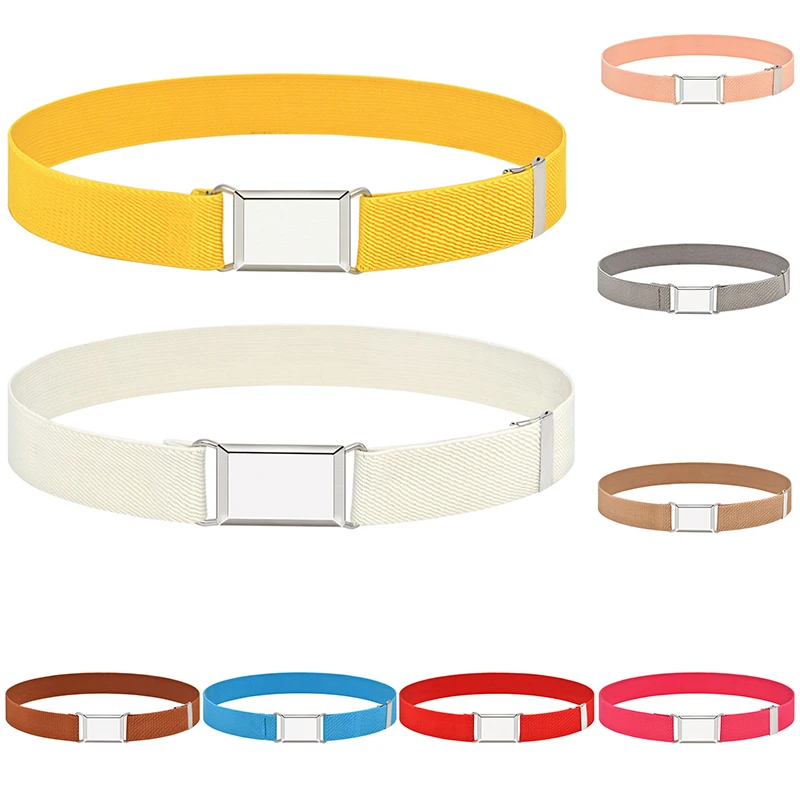 Adjustable-Elastic-Canvas-Belts-for-Boys-Girls-Solid-Color-Stretch ...