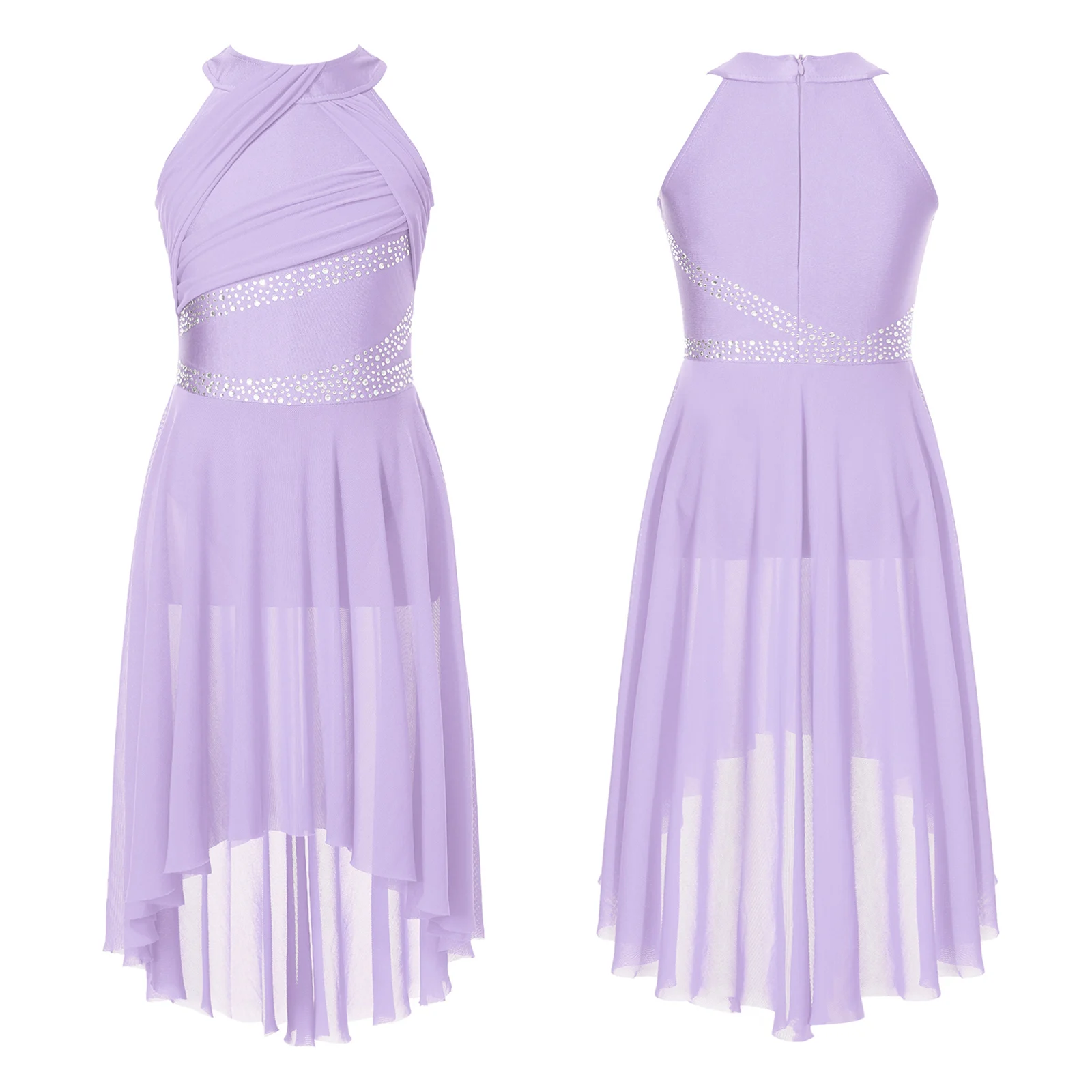 Kids-Girls-Purple-Ballet-Dress-Sleeveless-Mesh-Tull-Modern-Lyrical ...