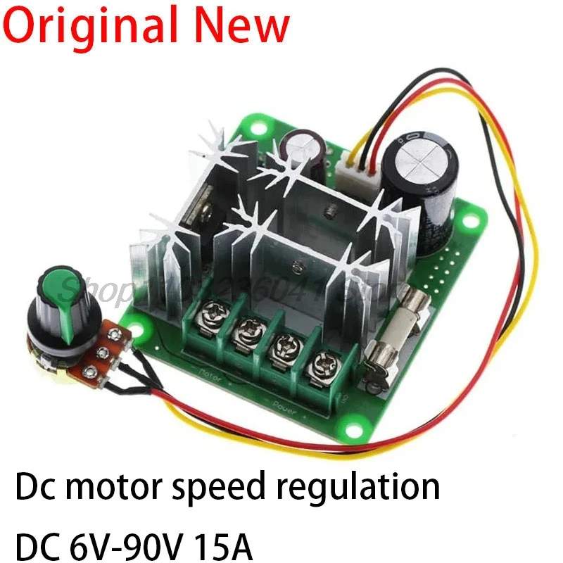 DC 6V-90V 15A DC Motor Speed Controller Stepless Speed Regulation Pulse ...