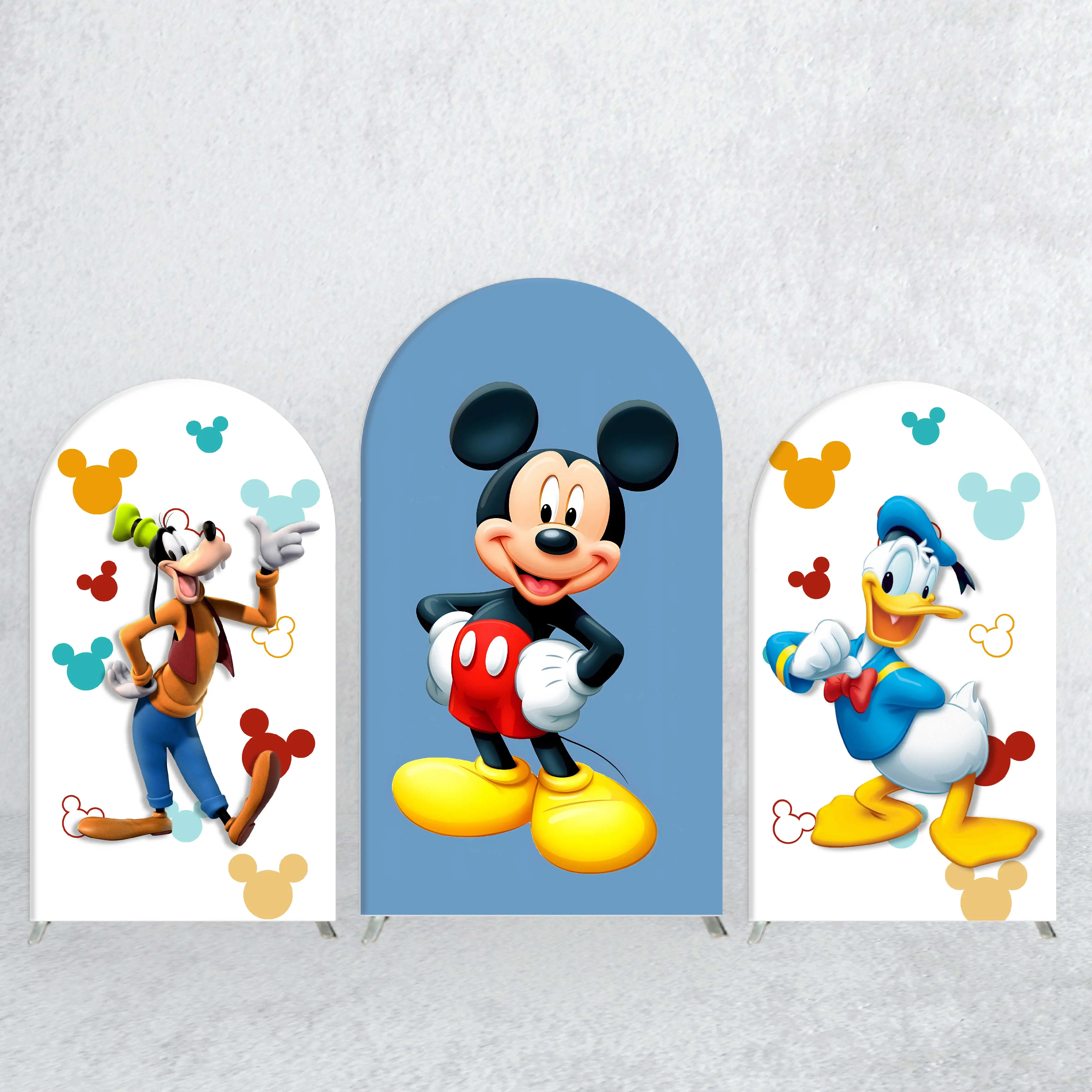 Donald Duck, Mickey and Goofy Arched Wall Backdrop Customizable Disney ...