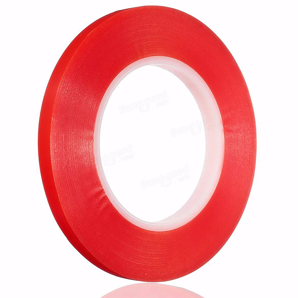 10mm Red Film Tape Strong Acrylic Adhesive PET Clear Double Sided No ...
