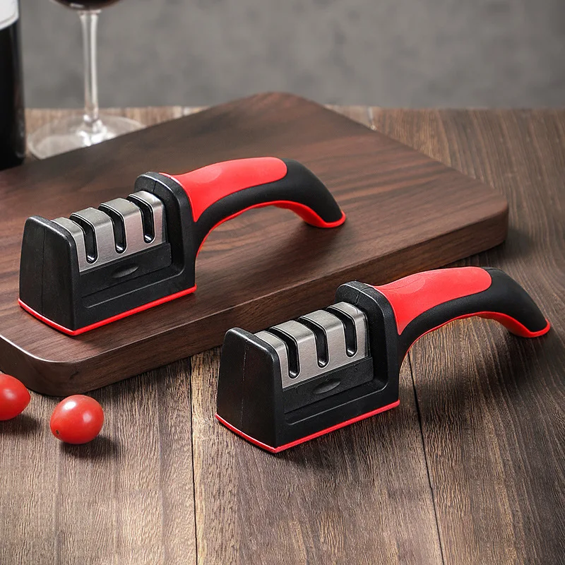 New-Red-And-Black-Kitchen-3-4-Segment-Knife-Sharpener-Household-Multi ...