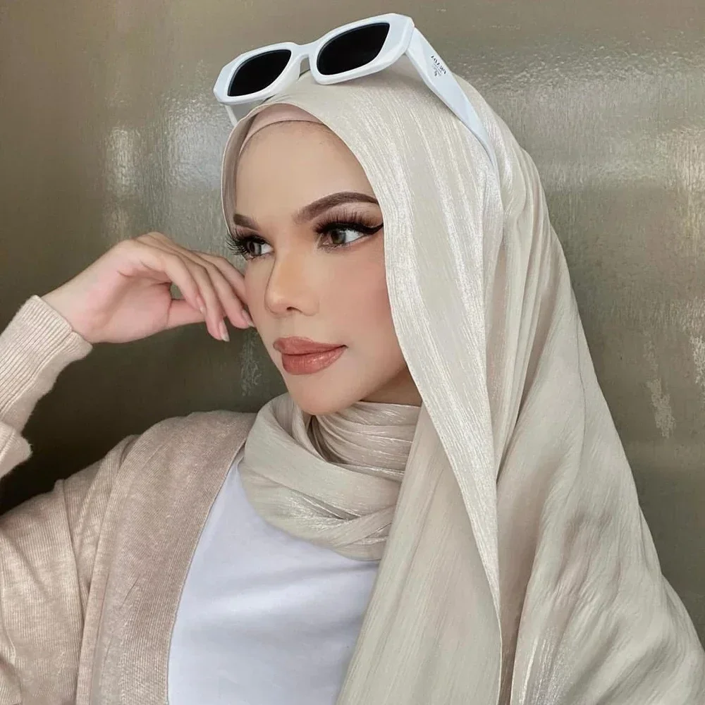 2024-New-Crinkle-Hijab-Scarf-Women-Shawls-Plain-Muslim-Women-Hijabs ...