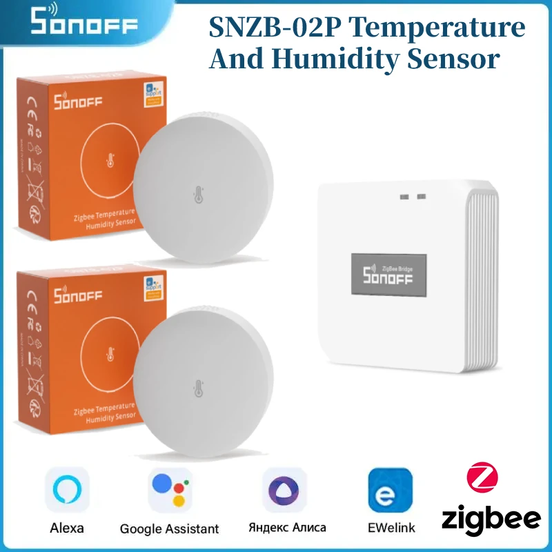 SONOFF-Sensor-de-temperatura-y-humedad-SNZB-02P-Zigbee-Monitor-de-alta ...