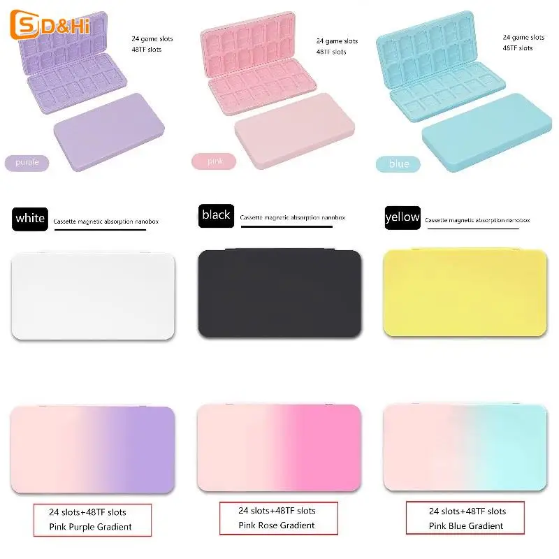 Magnetic-Hard-Shell-Silicone-Lining-Box-Switch-24-Game-Card-Storage ...