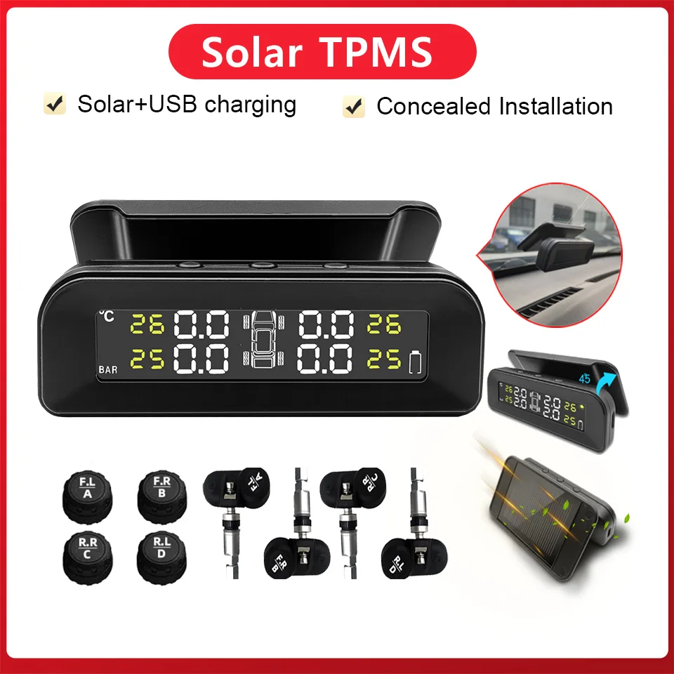 Smart-TPMS-Car-Tire-Pressure-Alarm-Monitor-System-4-Sensors-Display ...
