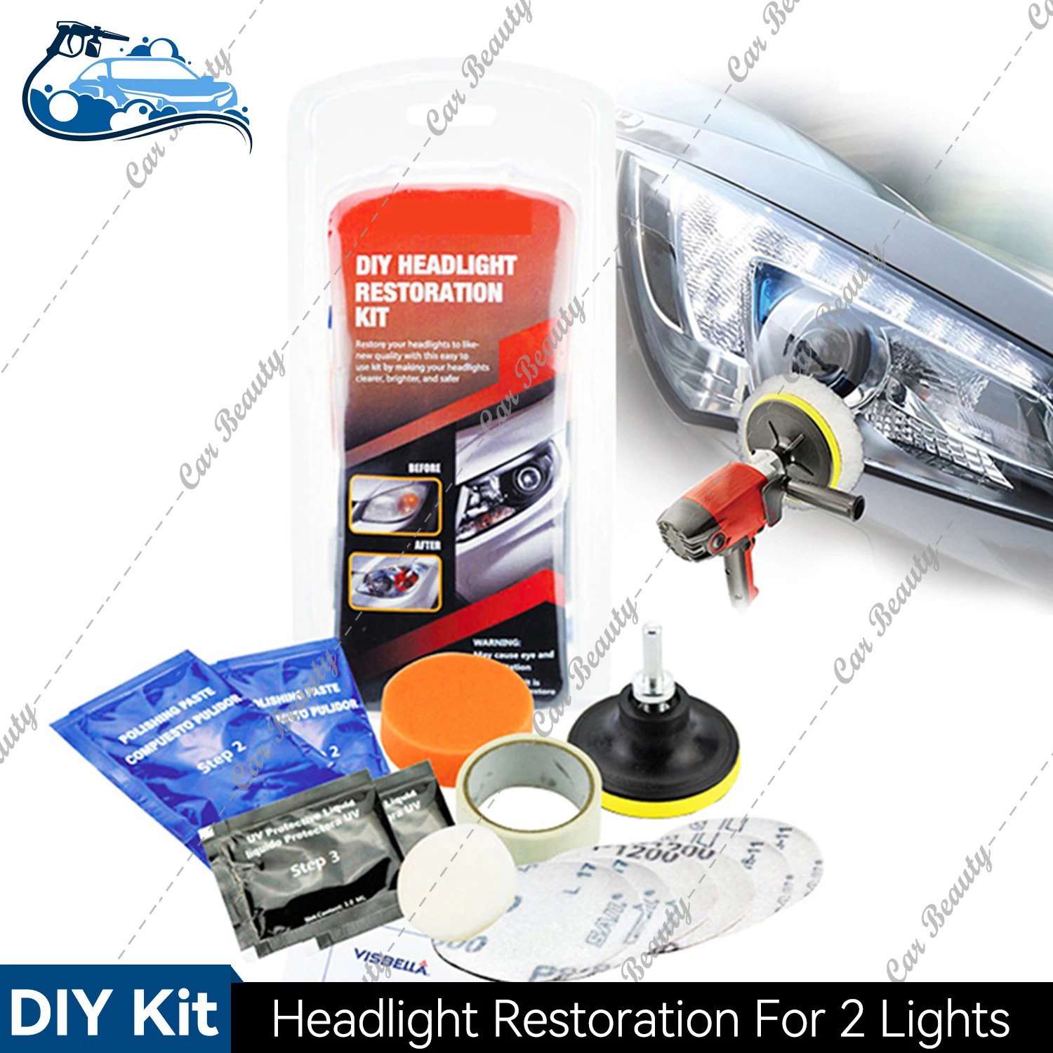 Car-Headlight-Cleaner-And-Restorer-Kit-for-Plastic-Lens-Restoration-DIY ...
