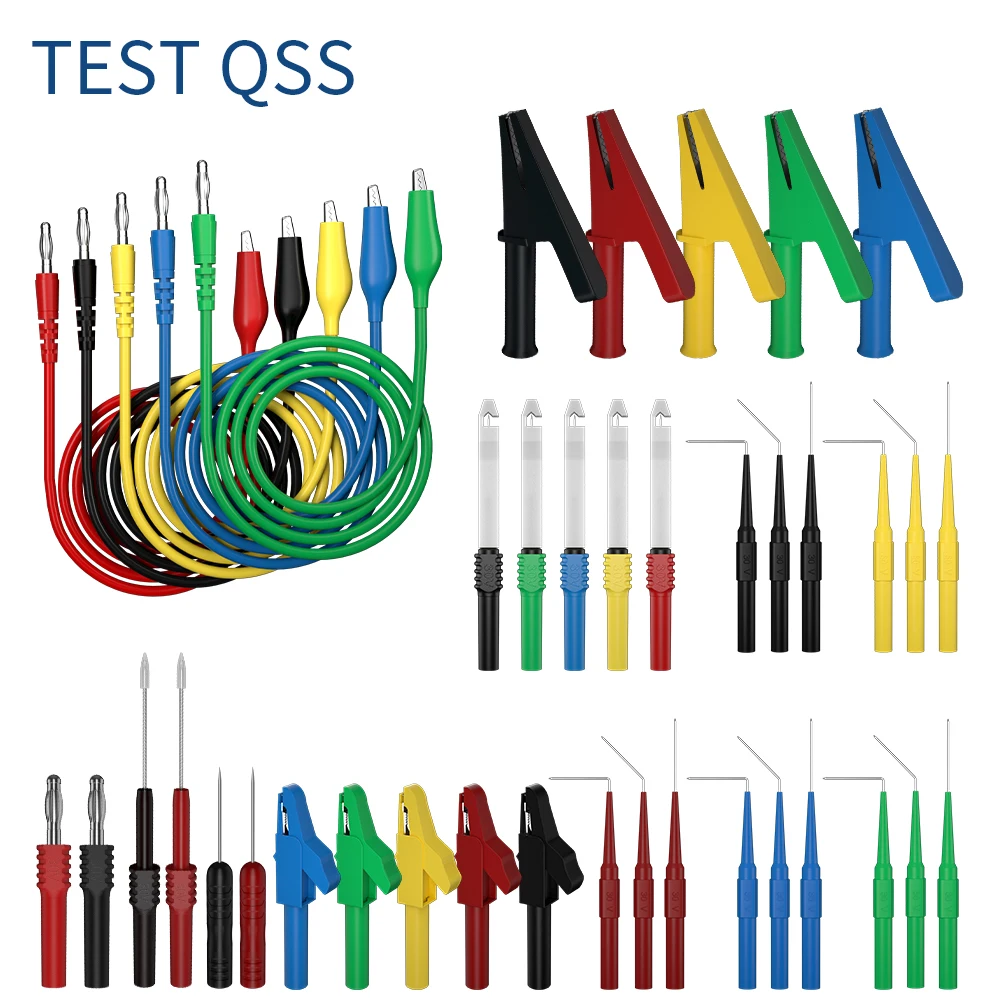Qss-41pcs-Multimeter-Testkabel-Kit-4mm-Bananen-stecker-an-Krokodil ...