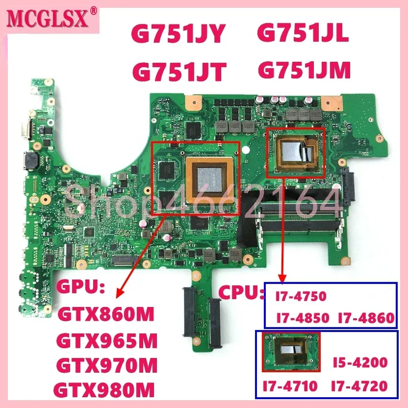 G751J-With-i7-4th-Gen-CPU-GTX860M-965M-970M-980M-Mainboard-For-Asus ...