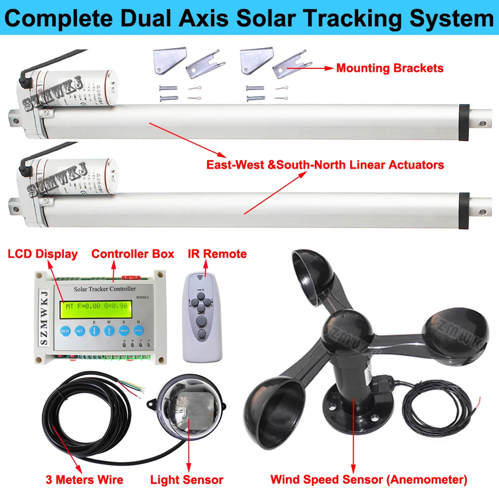Solar-Track-Tracker-14-Linear-Actuator-Motor-LCD-Controller-Wind-Speed ...