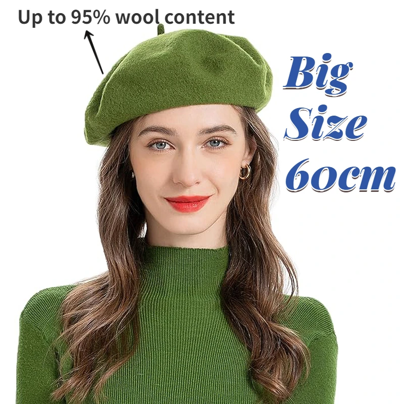 Big Size Wool Beret Women Men fashionable autumn and wintere Berets ...