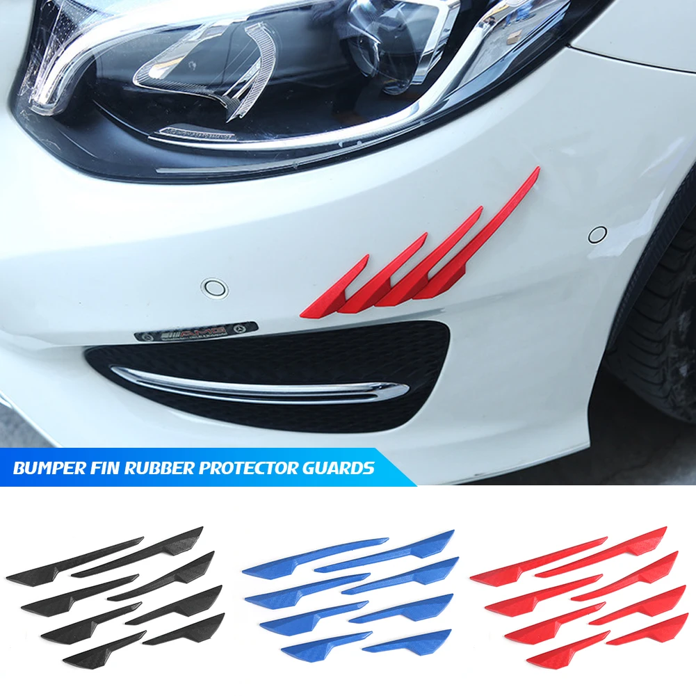 8Pcs-Car-Spoiler-Front-Bumper-Fin-Splitter-Anti-Collision-Carbon-Fiber ...