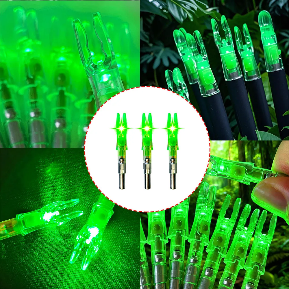 3/6/12/24PCS Archery LED Lighted Nocks Green for ID 6.2mm Carbon Arrows ...