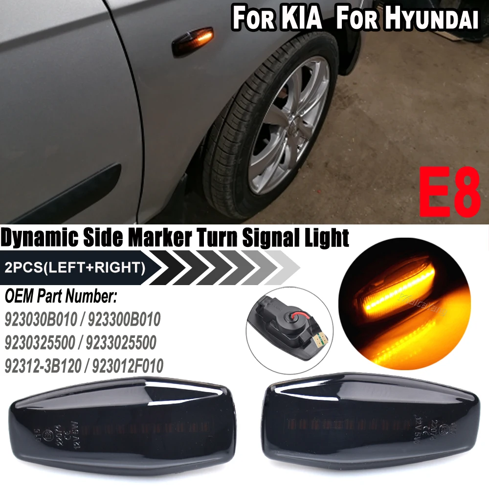 2Pcs LED Dynamic Side Marker Light Turn Signal Lamp For KIA Rio 2 ...