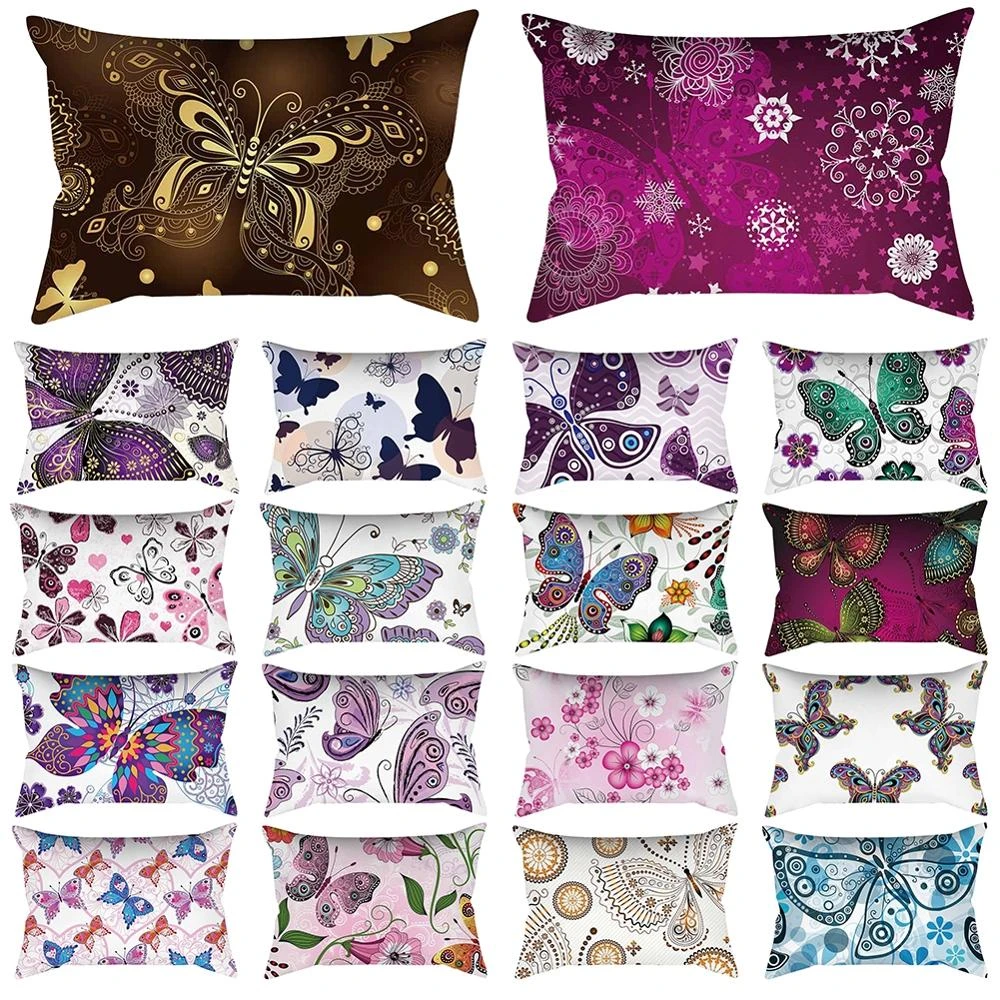 Multicolor Butterfly Rectangle Pillowcase Pillowcase Home Decor Bedroom ...