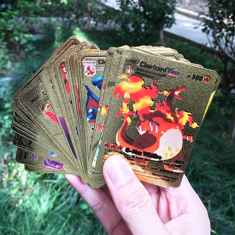 Pokemon Metal Card Spanish Box Gold Black Golden Letters Silver English ...