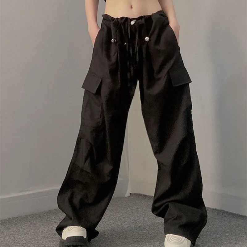 Deeptown Y2k Harajuku Gyaru Parachute Pants Women Low Waist Streetwear ...