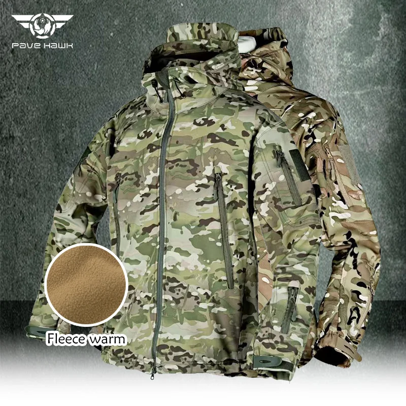 Soft-shell-Tactical-Jacket-Men-Fleece-Thickened-Sharkskin-Coat-Army ...