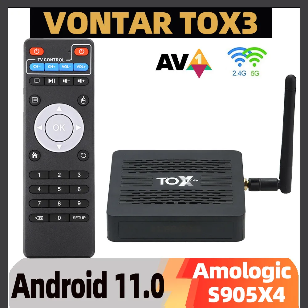 TOX3 TVBox Amlogic S905X4 Smart TV BOX Android 11 4GB/32GB 2G/16G 2T2R Dual Wifi 1000M BT4.1 ...