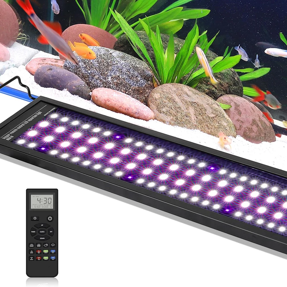 120CM-Remote-Control-Aquarium-Light-with-Timer-Full-Spectrum-Fish-Tank ...