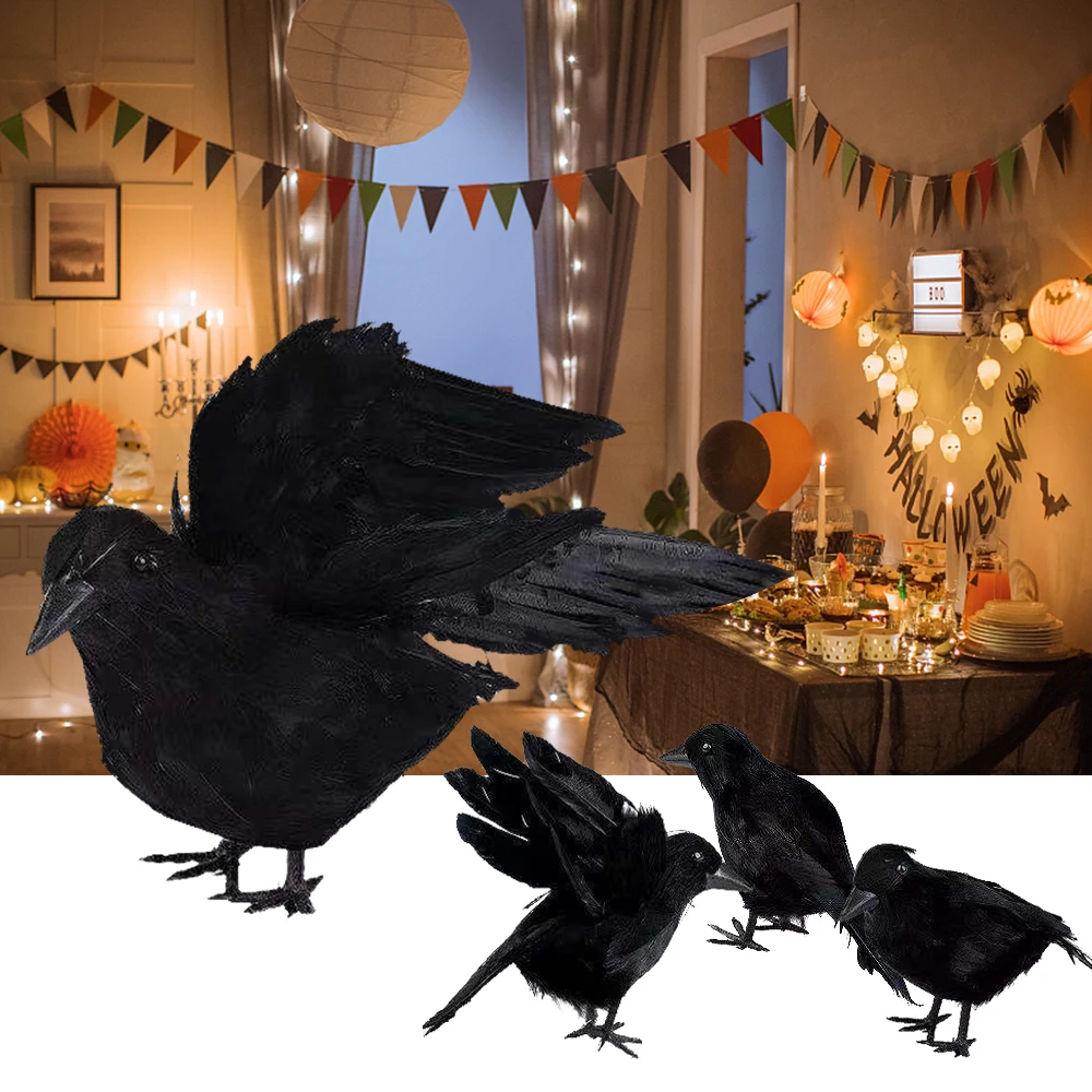 Halloween Crow Fake Bird Toys Ravens Prop Fancy Dress Decoration Props ...