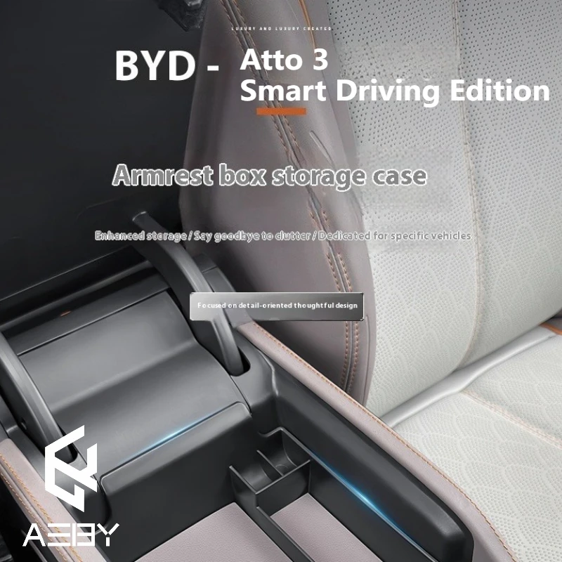 AEBY Car Armrest Storage Box For BYD Atto3 Smart Driving Edition 2025 ...
