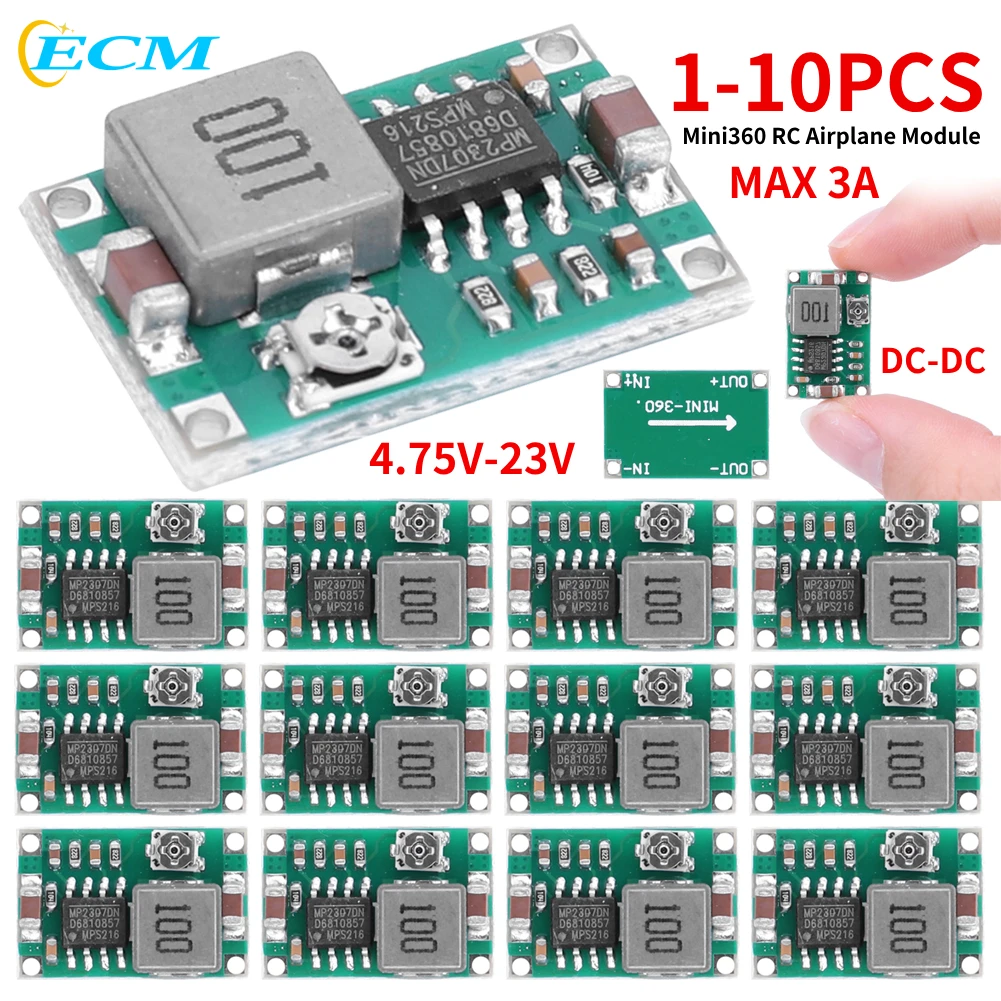 10-1PCS Mini360 RC Airplane Module 4.75V-23V to 1V-17V Power Supply ...