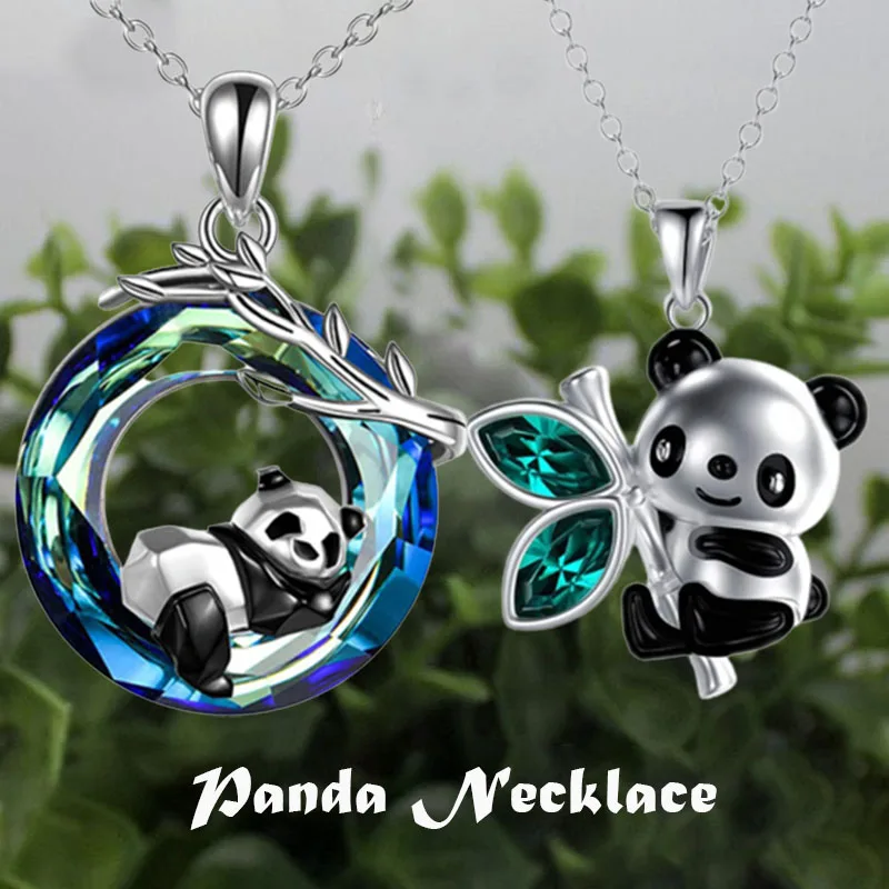 Collar con colgante redondo de Animal Panda para mujer, accesorios de ...