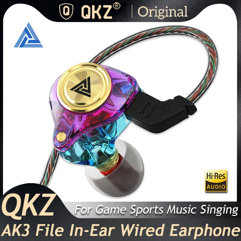 QKZ-AK3-FiLe-Wired-Earphone-HiFi-Music-Monitor-Bass-Headphones-With ...
