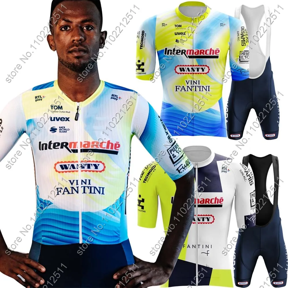 Team-Wanty-Cycling-Jersey-2024-Set-Men-Short-Yellow-Short-Sleeve ...