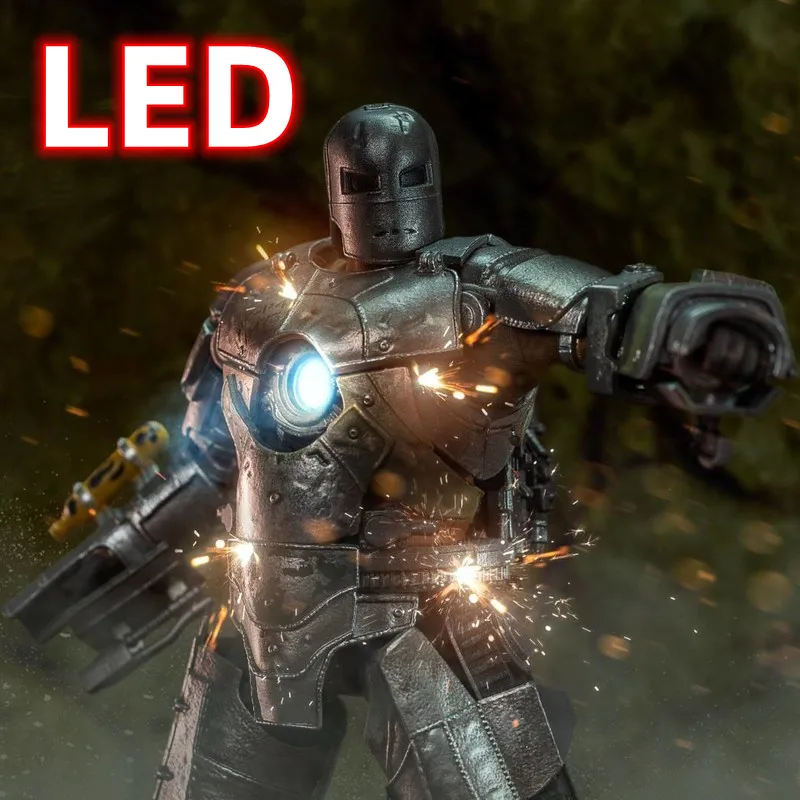 Figura de Iron Man Mark 1 MK1 versión LED 1:10 original de ZD Marvel ...