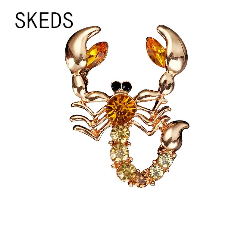 SKEDS New Creative Scorpion Crystal Metal Brooch Badges For Women Men ...