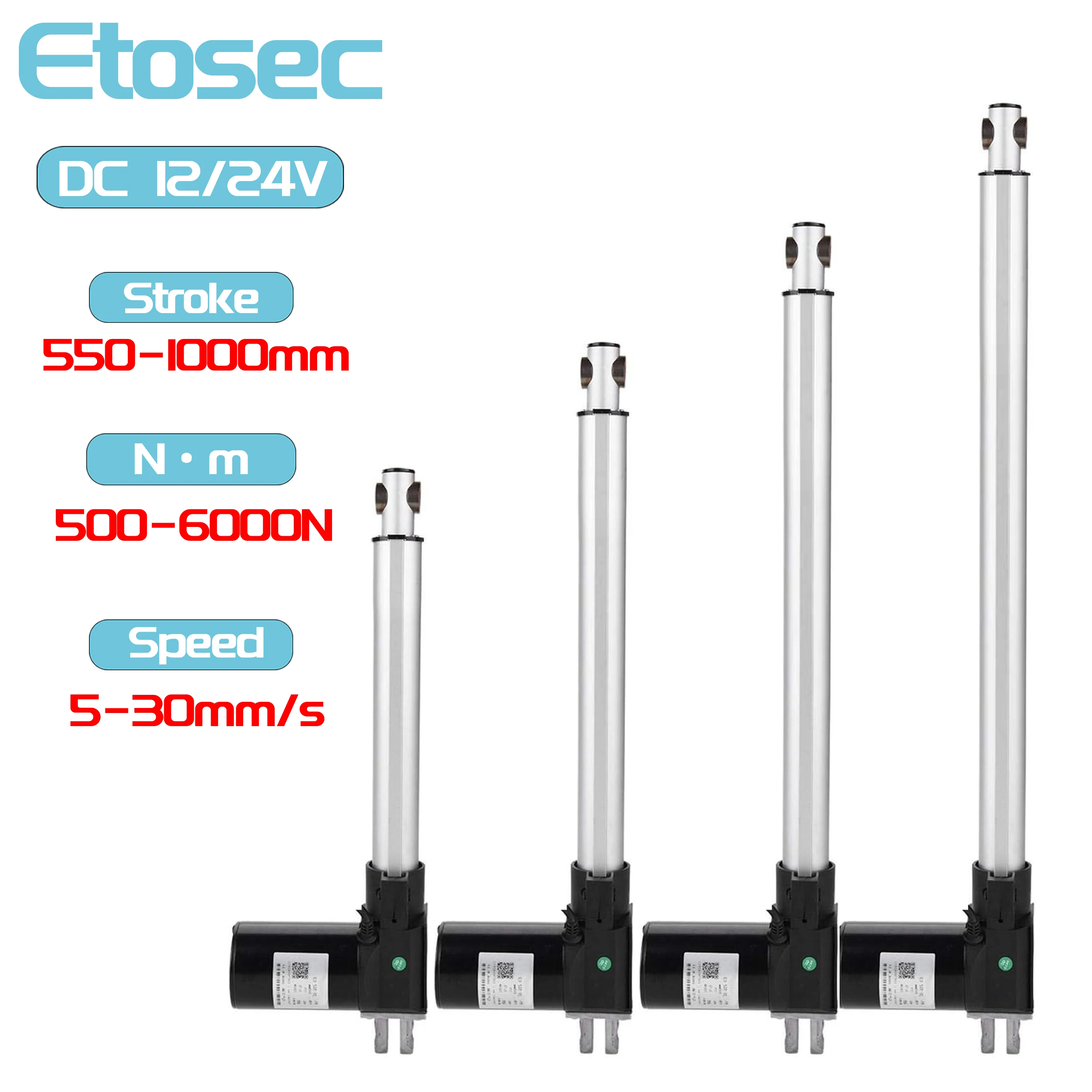 Etosec-12V-24V-Lower-Noise-6000N-Linear-Actuator-550mm-700mm-800mm ...